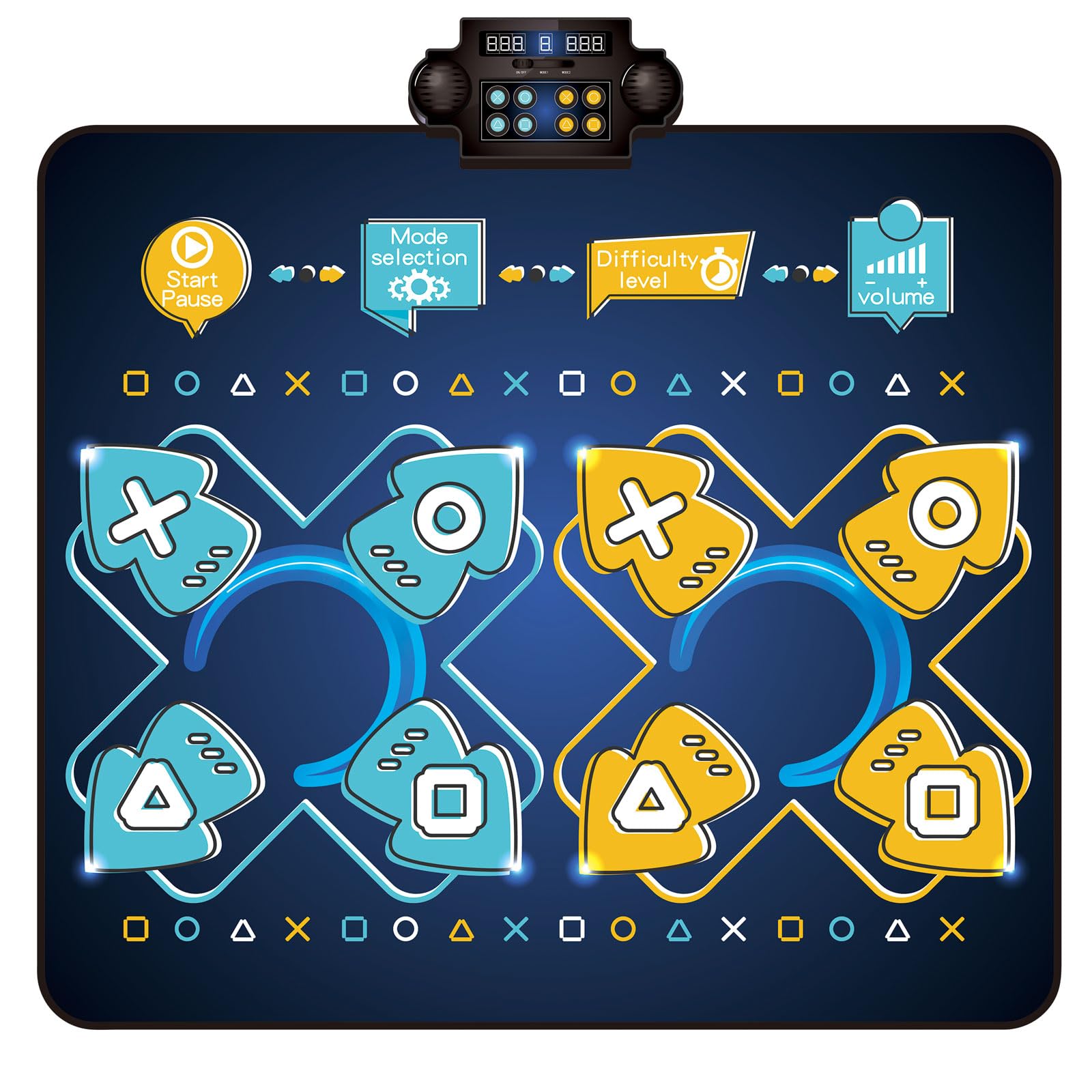 Amazon.com: 2Player Dance Mat for Kids, Electronic Double Dance Mixer ...