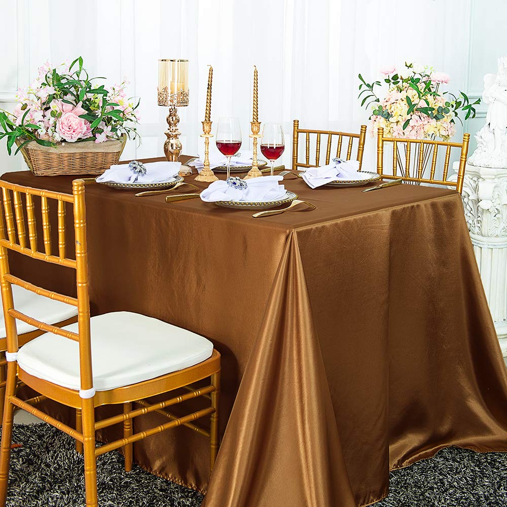 Amazon.com: Wedding Linens Inc. 90" x 132" Rectangular Seamless Satin ...