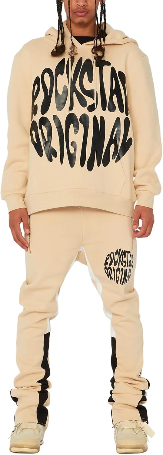 ROCKSTAR ORIGINAL Men's Thierry Beige/Black Stacked Flare Track Set at ...
