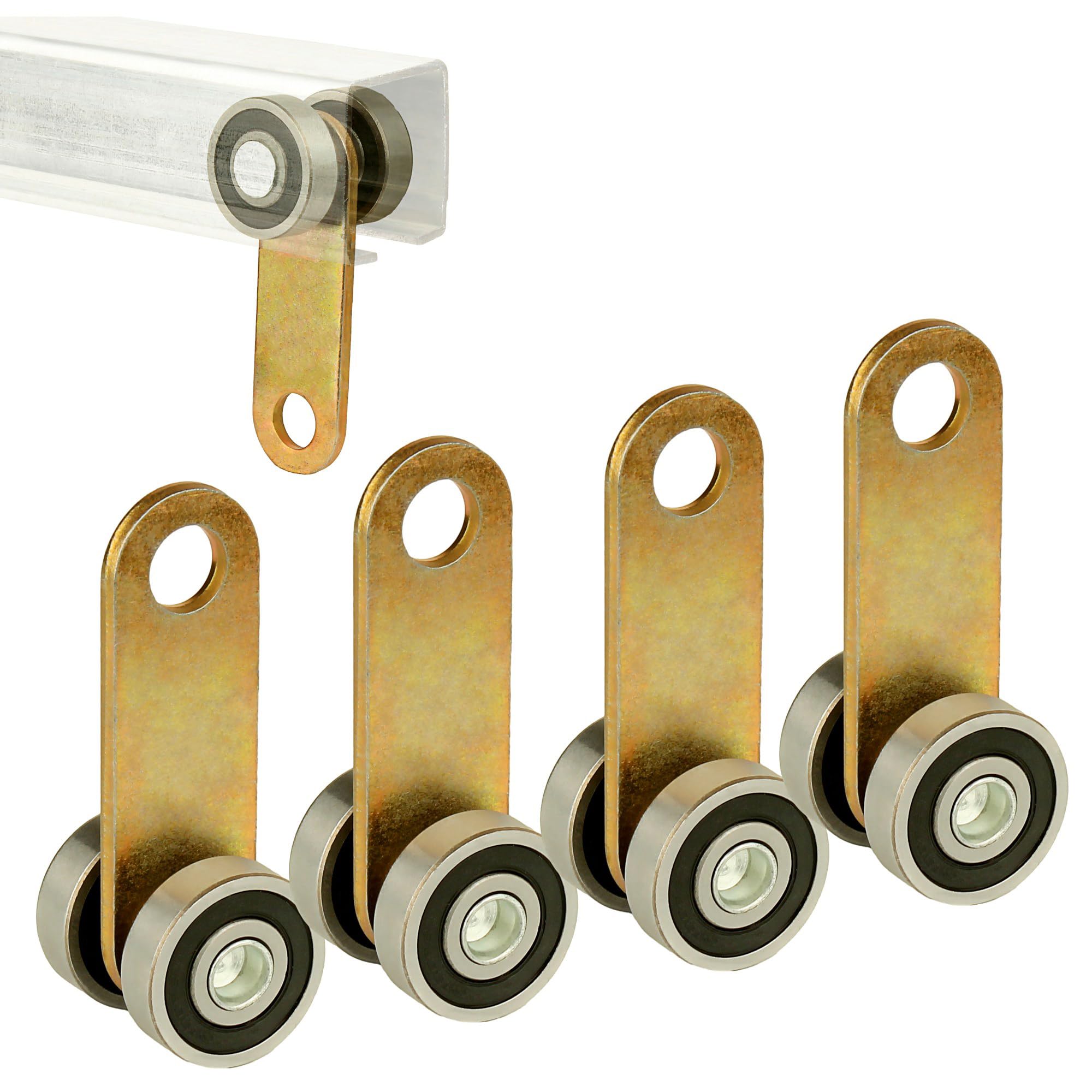 BIAXJUNY 2 Wheel Trolley Assembly Rollers, Trolley Roller for Use with ...