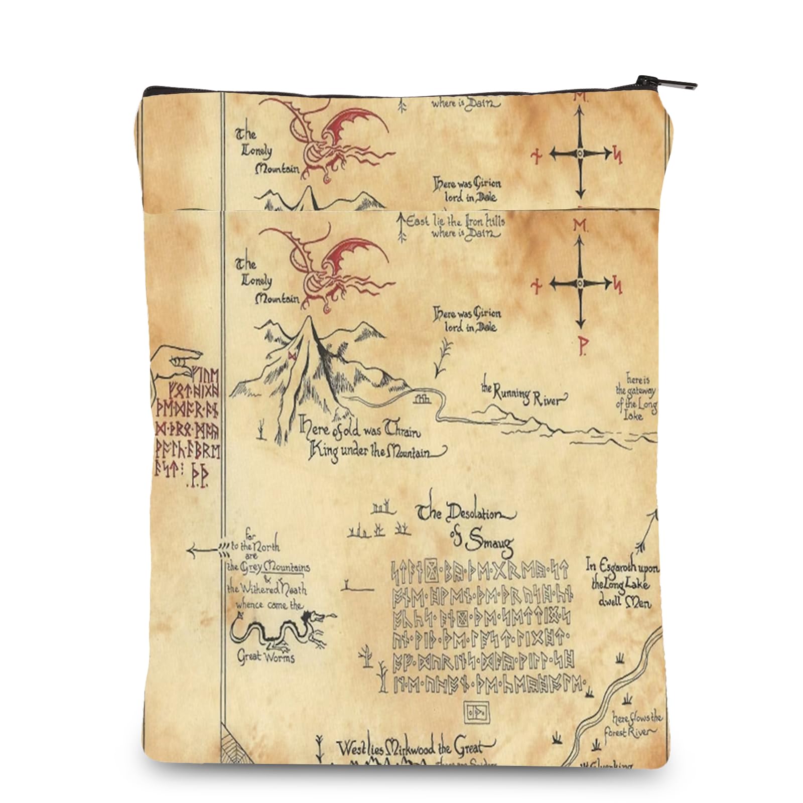 FEELMEM Lord Rings Hobbit Movie Gift Thror's Map Book Covers for Paperback Bookish Gift for ...
