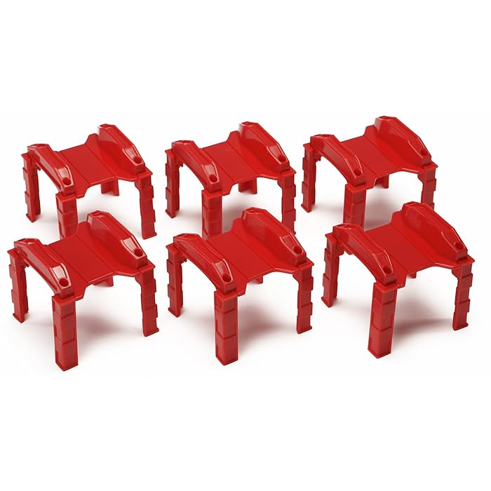Buy Multi Level Support Risers 6-Pack - Red Risers for Wooden Toy Train ...