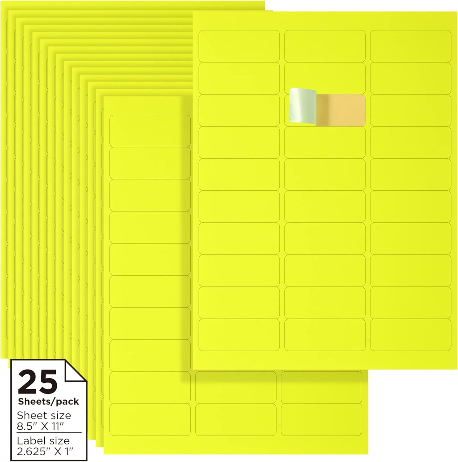 Amazon.com : Yellow address labels, Lable Size - 1" x 2-5/8" | 25 ...