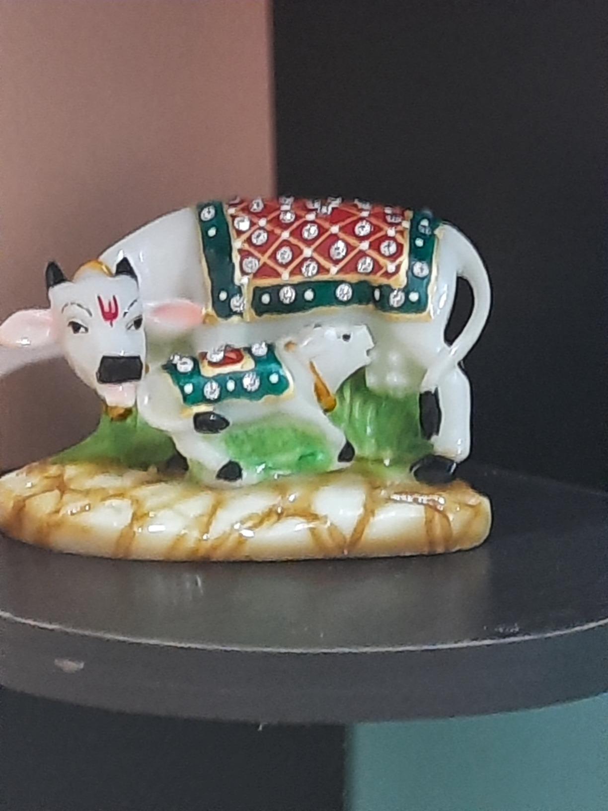 Buy RJKART Polyresin Cow With Calf Showpiece , Standard, Multicolour, 1 ...