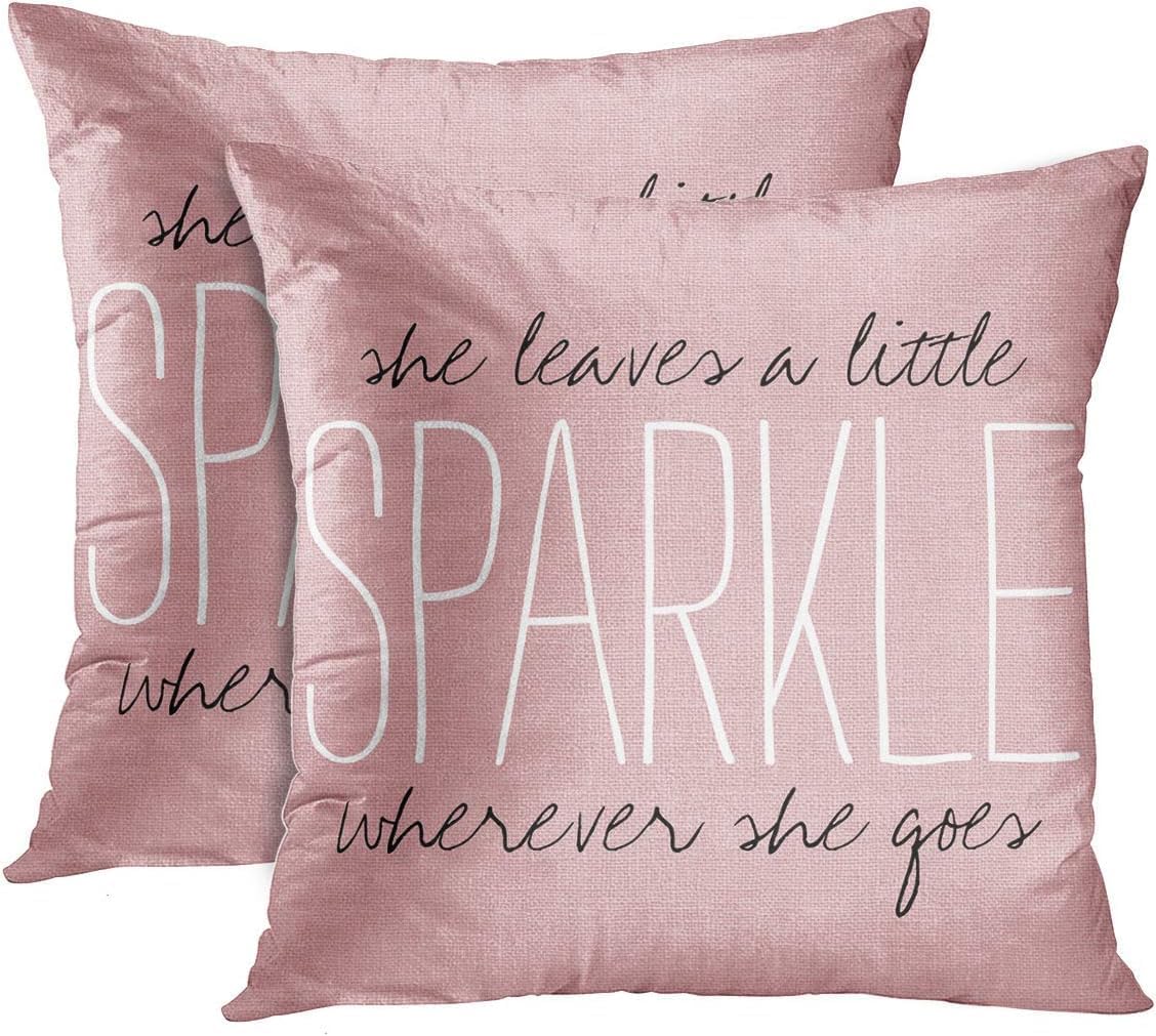 Amazon.com: Tillskuch Pink Throw Pillow Covers Cute Alphabet Decorative ...