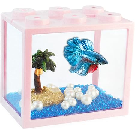 Amazon.com : Small Betta Fish Tank, Stackable Mini Aquarium Tank Kit ...