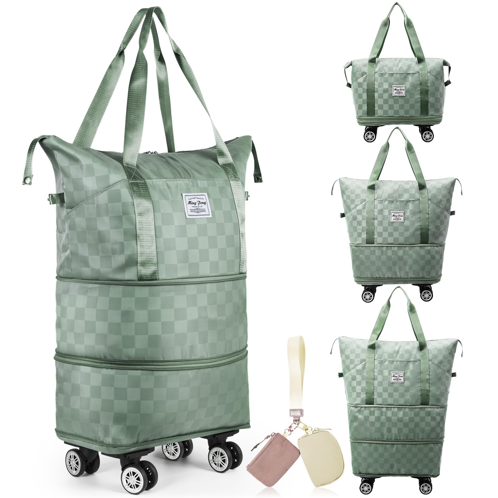 Amazon.com | Foldable Travel Duffel Bag, Expandable Rolling Duffle Bag ...