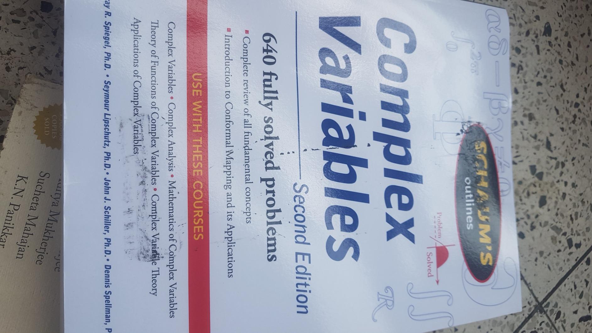 Buy Schaum's Outline of Complex Variables, 2ed: An Eclectic Collection ...