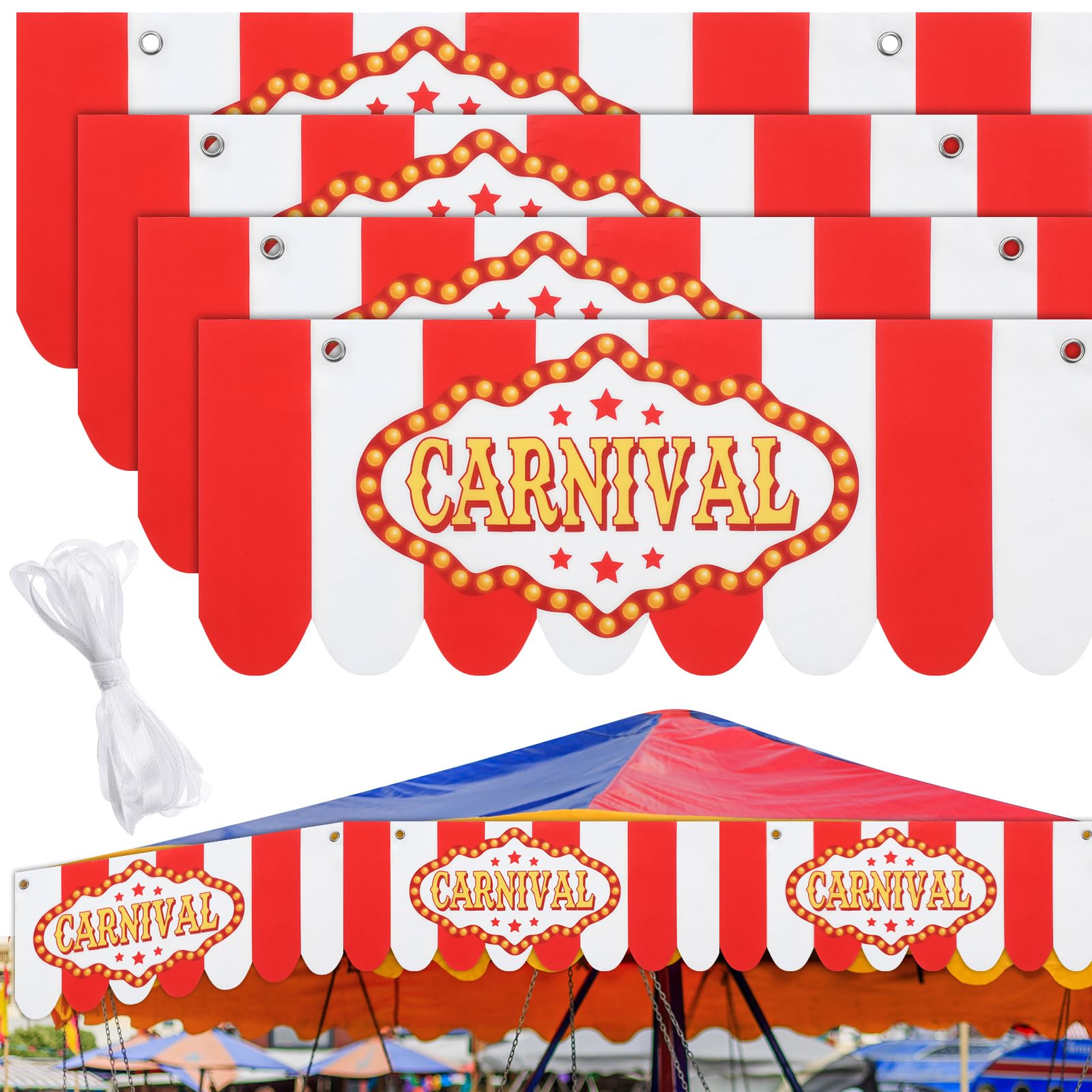 Amazon.com: GliCraft 4 Pcs Carnival Awning Decorations Circus Tent Wall ...