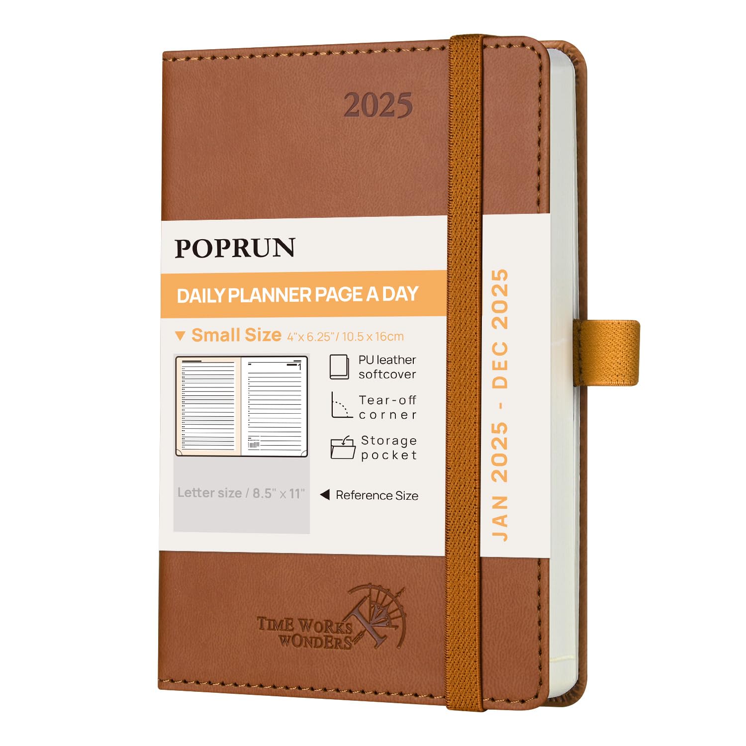Amazon.com : POPRUN 2025 Small Daily Planner (Purse Size 4" x 6.25 ...