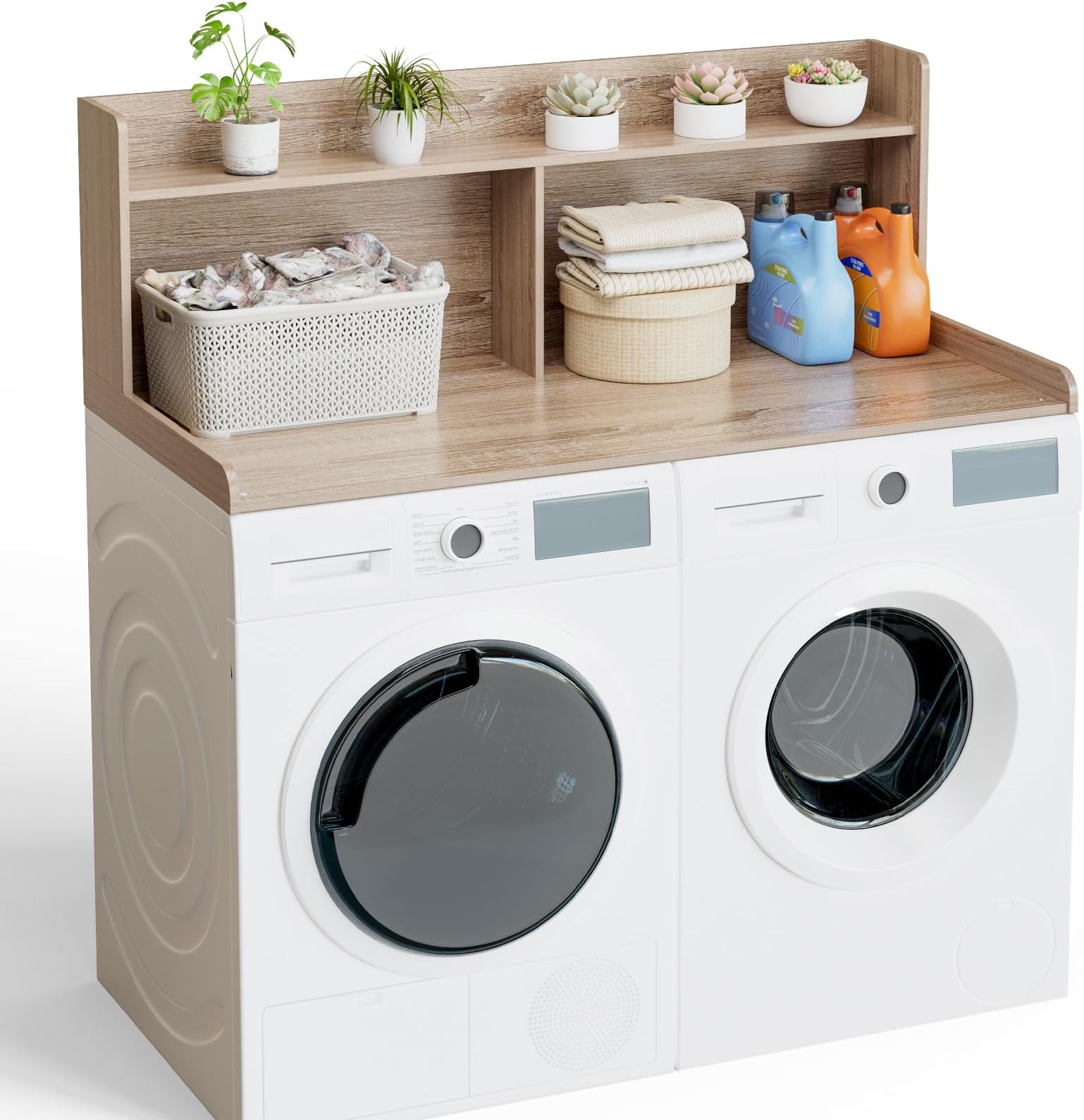 Amazon.com: Annzoe Washer Dryer Countertop with 2-Tier Shelf Universal ...