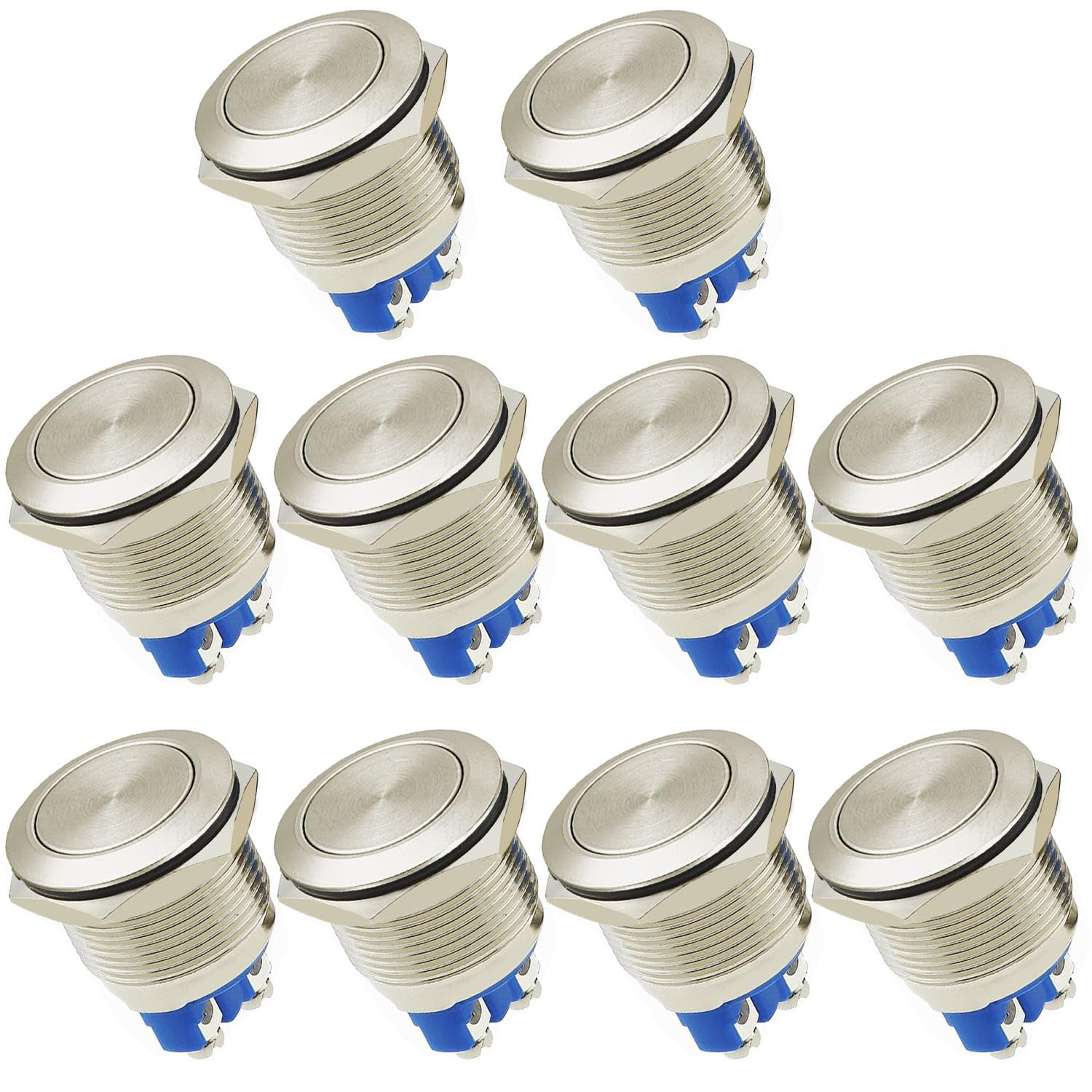 Snapklik.com : DaFuRui 10Pack Momentary Push Button Switch,19mm ...