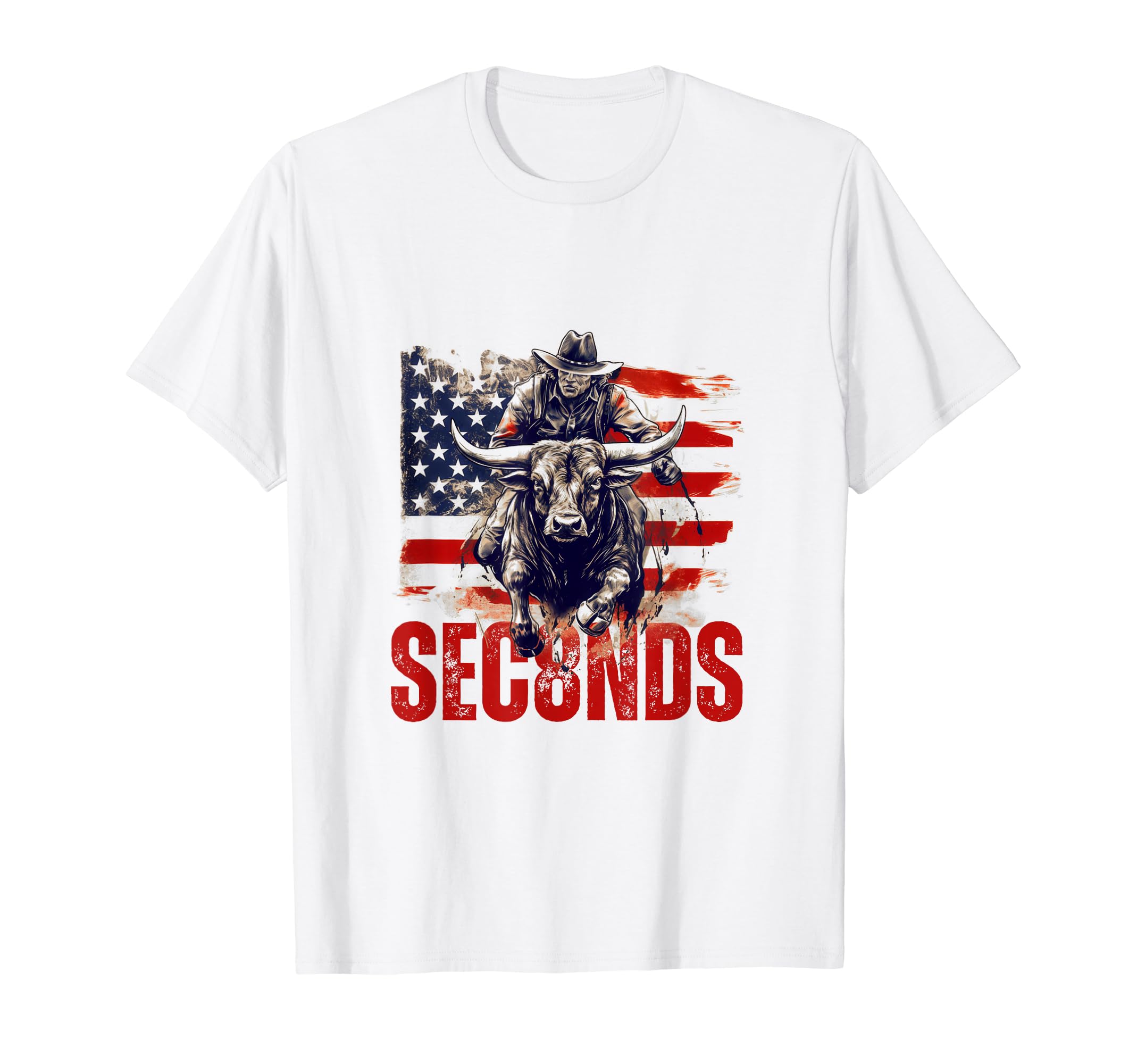Amazon.com: PBR Bull Riding Eight Seconds Rider USA Flag Rodeo ...