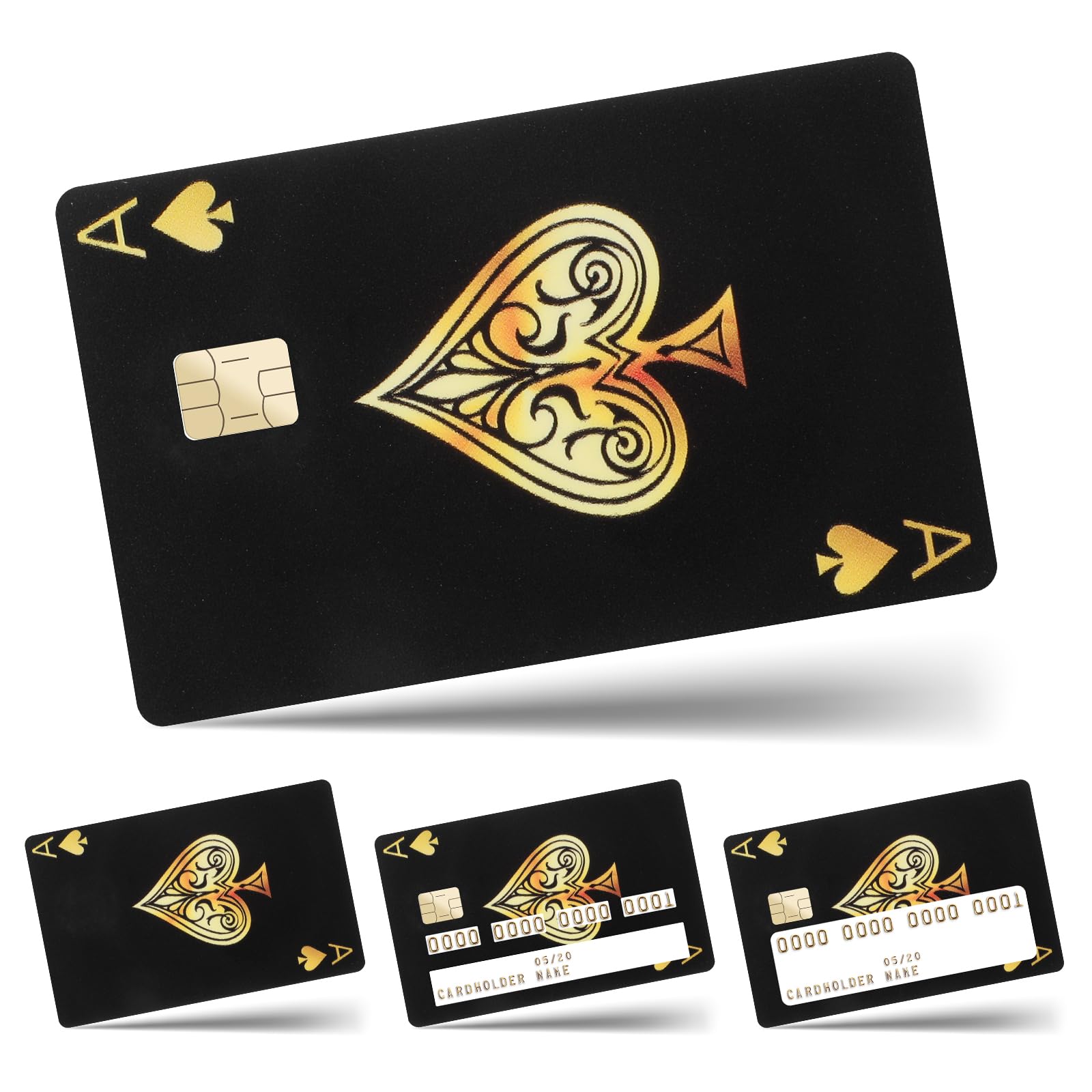 Amazon.com : JIEYAO 4 Pcs Cute Credit Card Skin, Ace of Spades Card ...