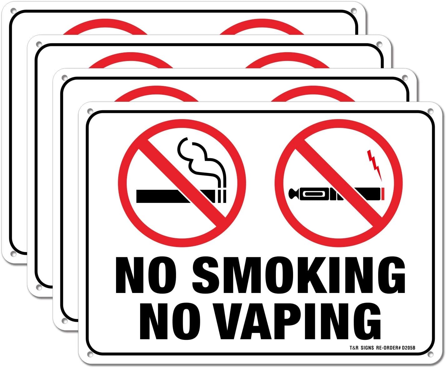 Amazon.com: No Smoking No Vaping Sign - 4 Pack - 10 x 7 Inches Rust ...