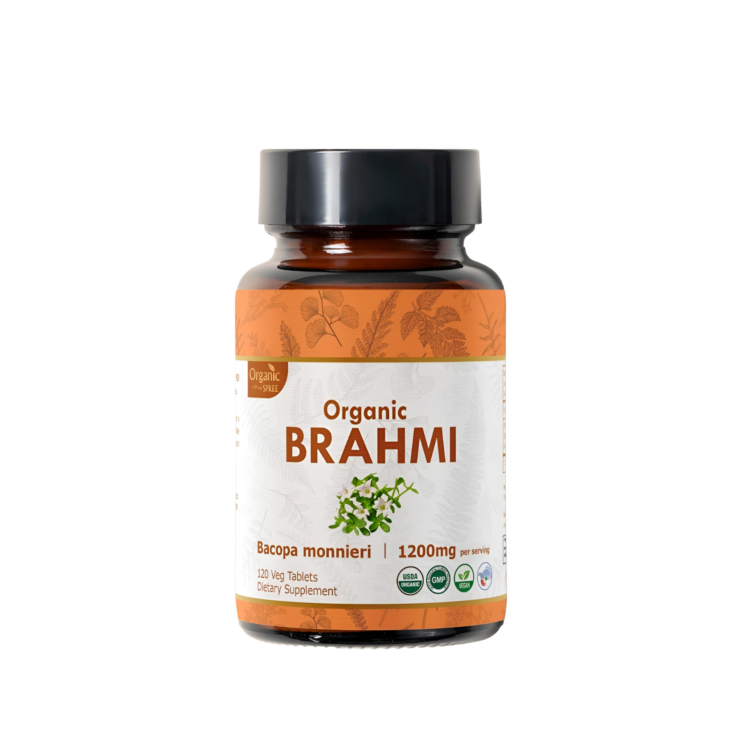 Amazon.com: ORGANIC SPREE BRAHMI 120 Tablets | Bacopa Monnieri (Brahmi) | 1200mg per Serving ...