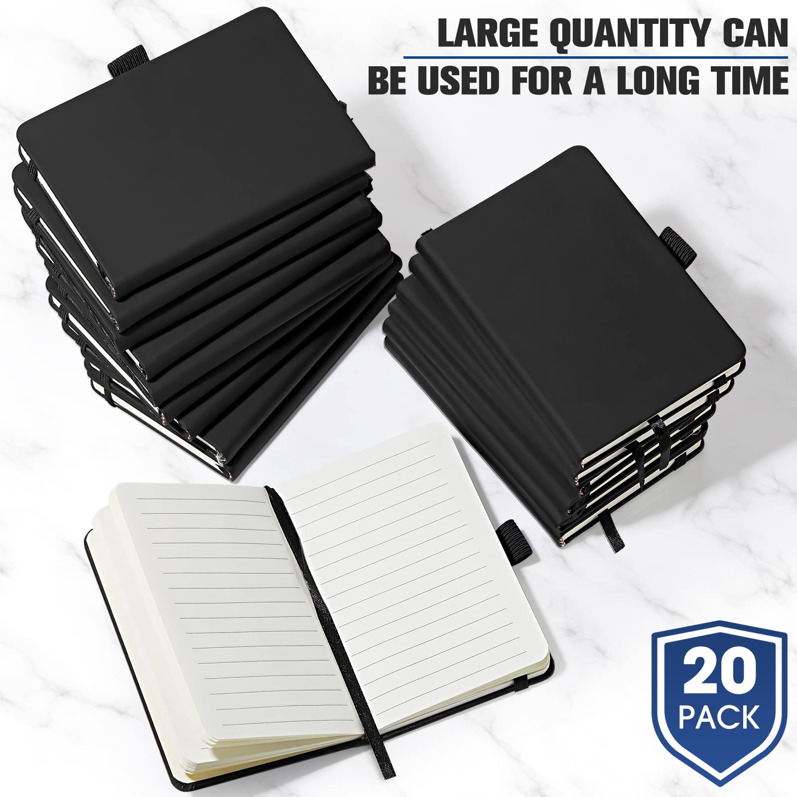 Laumoi 20 Pack Pocket Notebook Journals 3.7" x 5.7" Hardcover Small ...