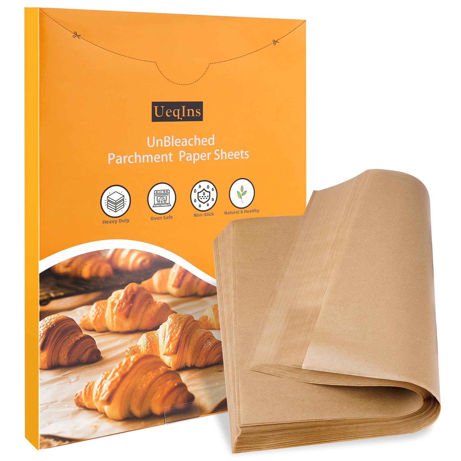 Amazon.com: UeqIns Unbleached Parchment Paper Baking Sheets, 12x16 Inch ...