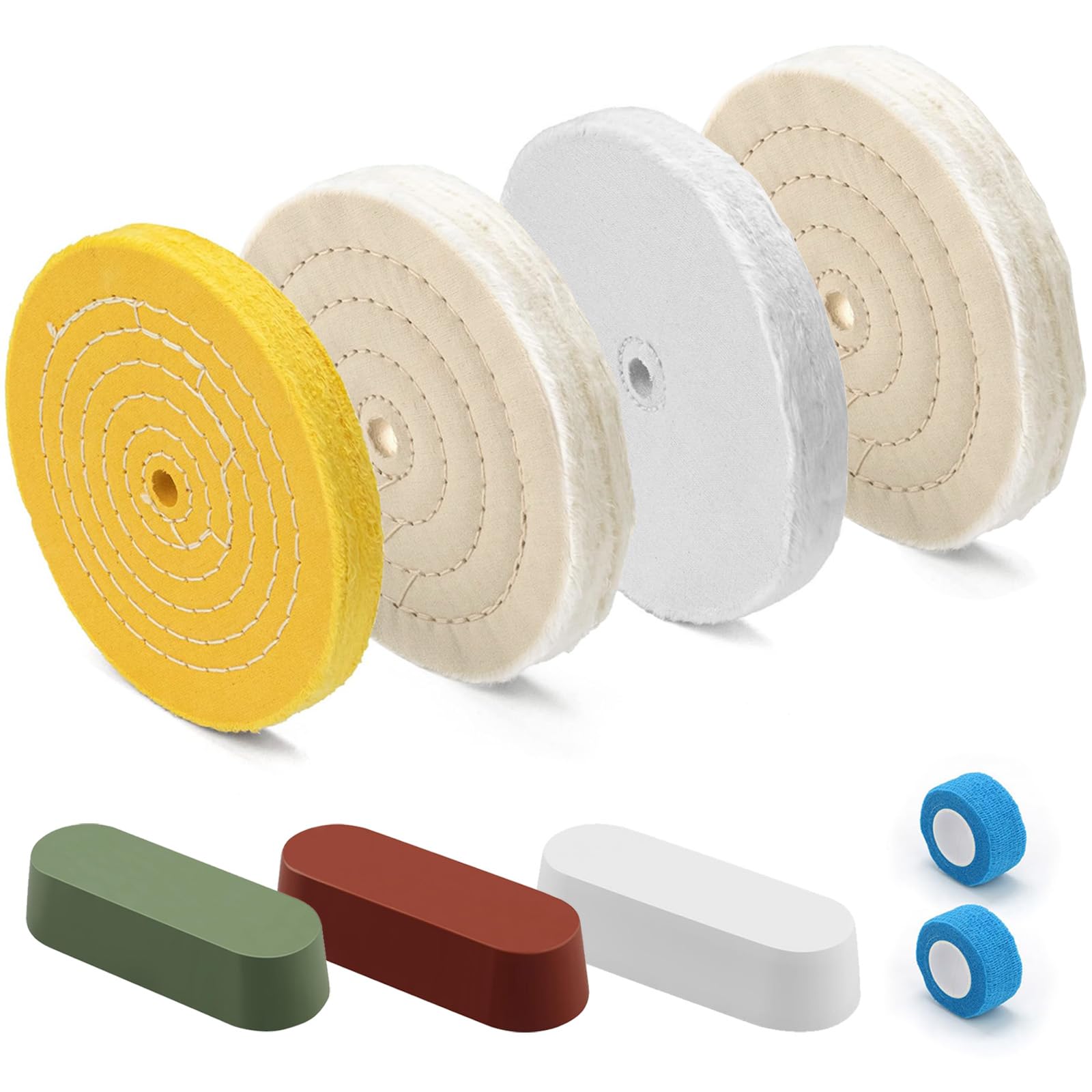 Amazon.com: 9Pcs 6 Inch Polishing Wheels Kit for Bench Grinder, w/ 3 ...