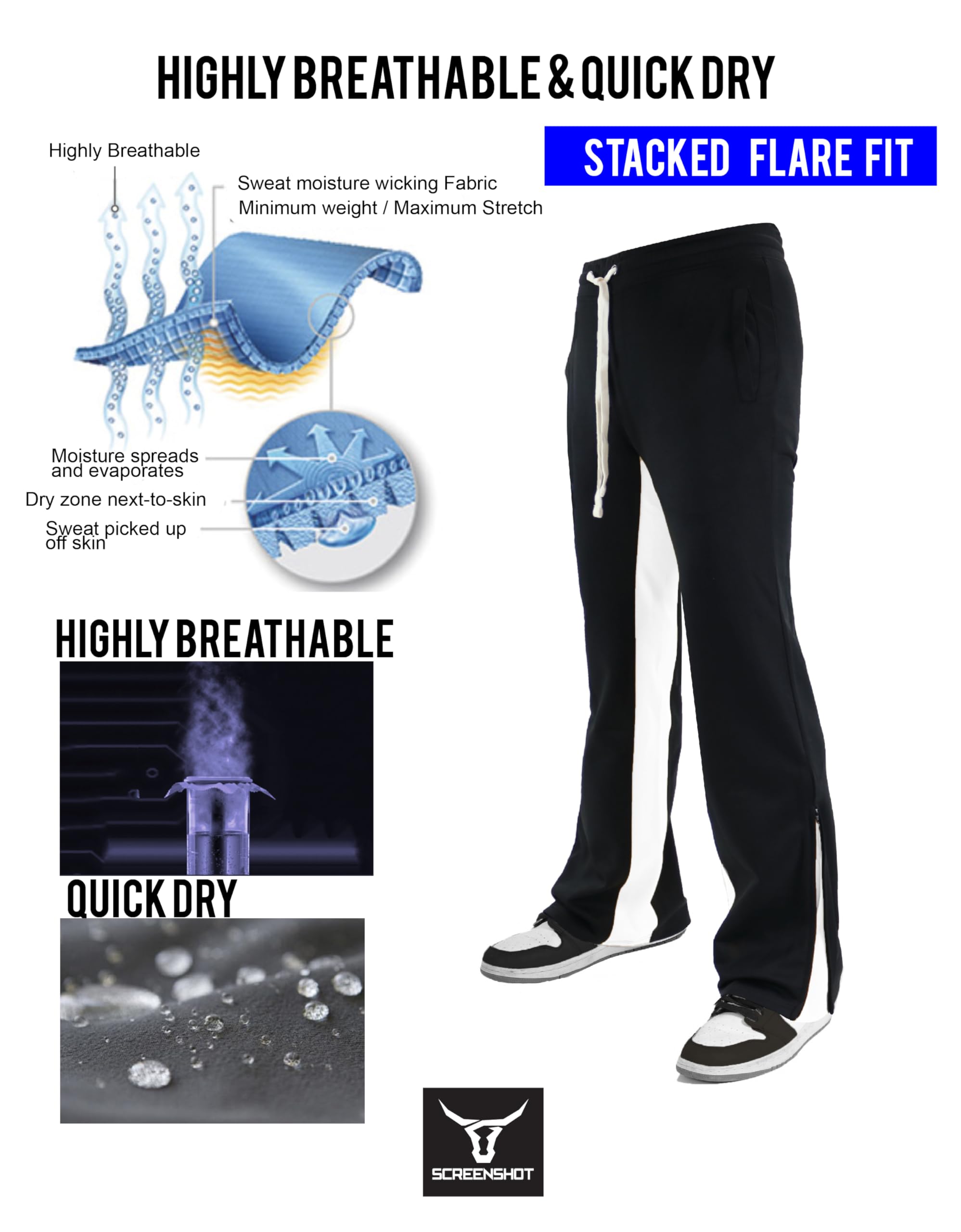 Snapklik.com : SCREENSHOT-S41702 Mens Streetwear Premium Stacked Flare ...