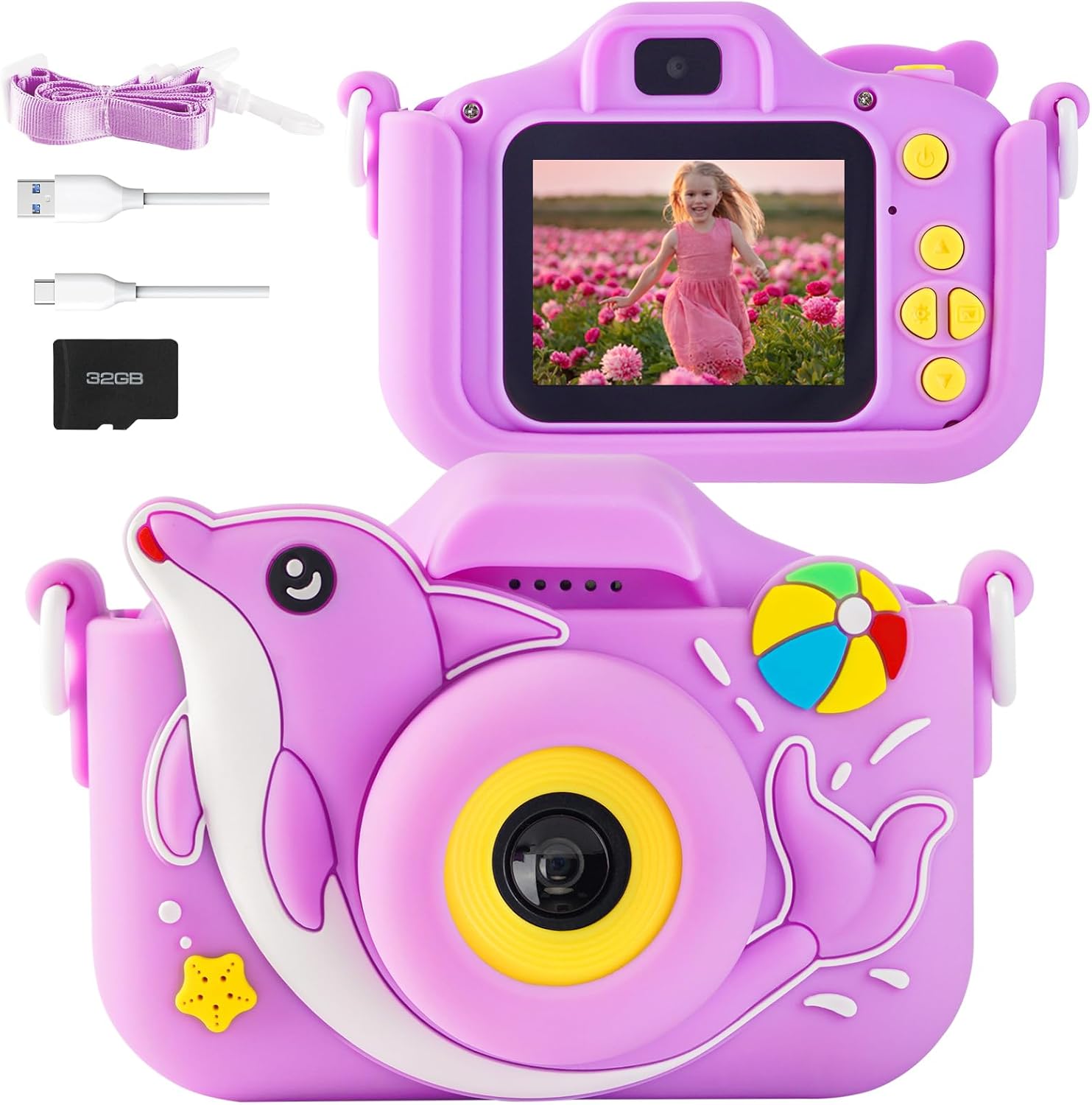 POSO Kids Camera for Girls and Boys with 32GB SD Card,Children's Toy ...