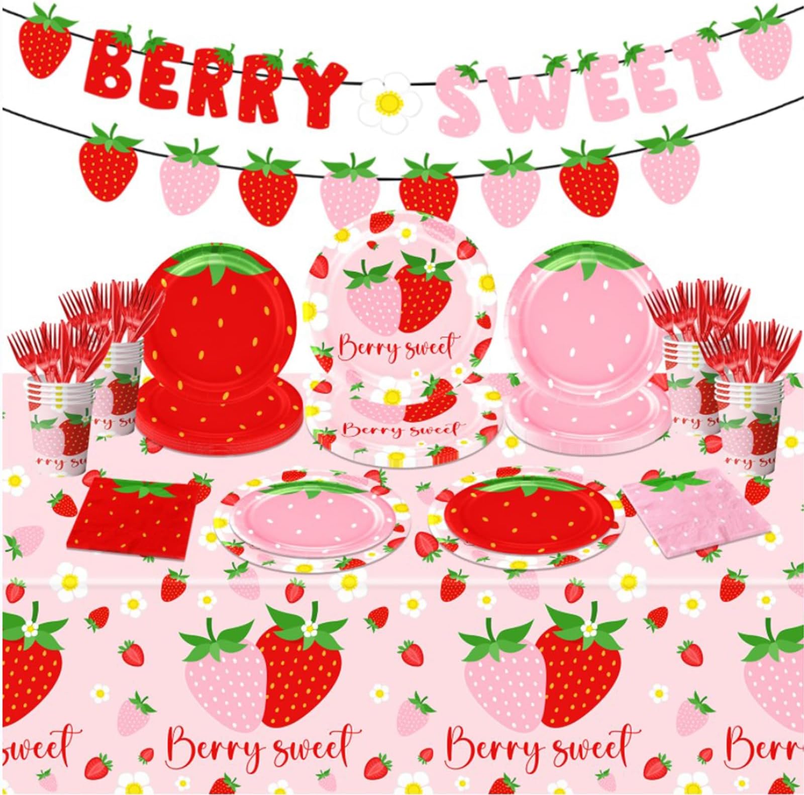 Amazon.com: Dydamud Strawberry Party Decorations,Strawberry Theme ...