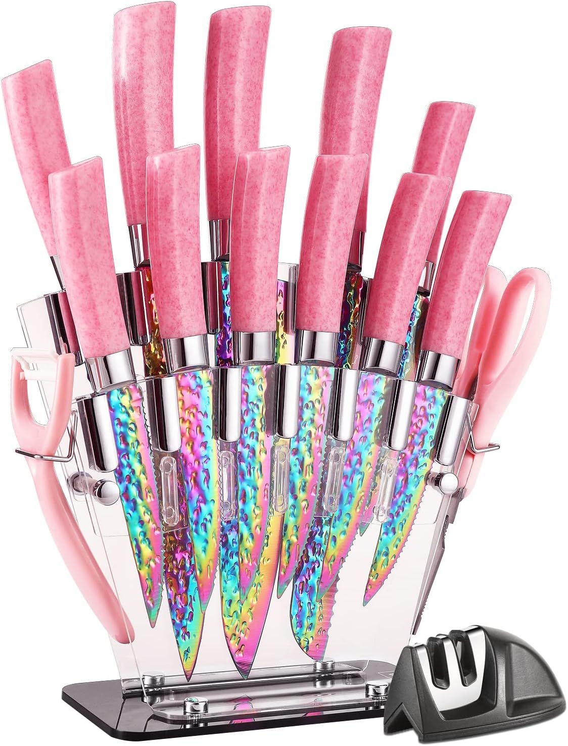 Amazon.com: Rainbow Titanium Knife Set, Non Stick Thick and Sharp ...