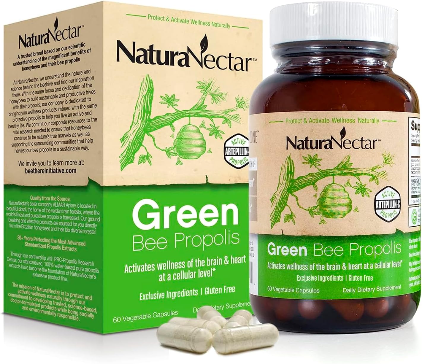Amazon.com: NaturaNectar - Green Bee Propolis Capsules - NSF Contents ...