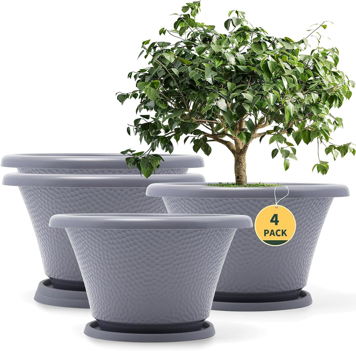 Amazon.com : Quarut 12 Inch Large Planter Pot for Plants Indoor Outdoor ...