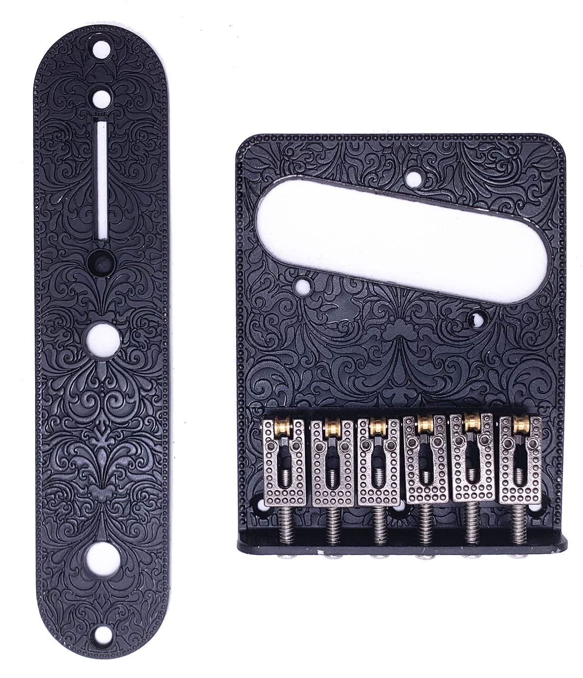Black Telecaster Bridge Vintage Guitar Bridge 6 Saddles Top Loader ...