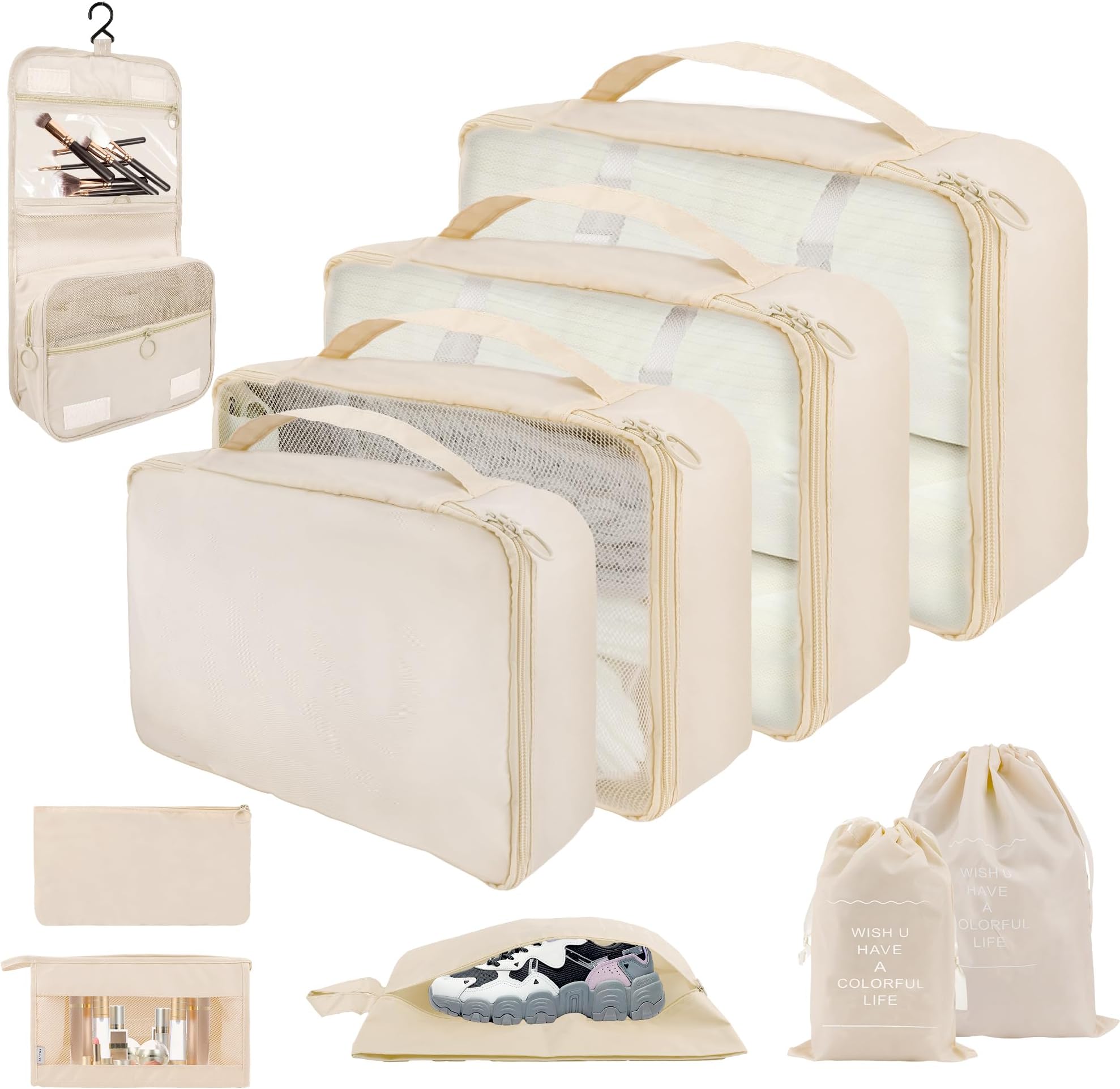 Amazon.com: QDJGSDDGM 6 Set Compression Packing Cubes for Travel ...