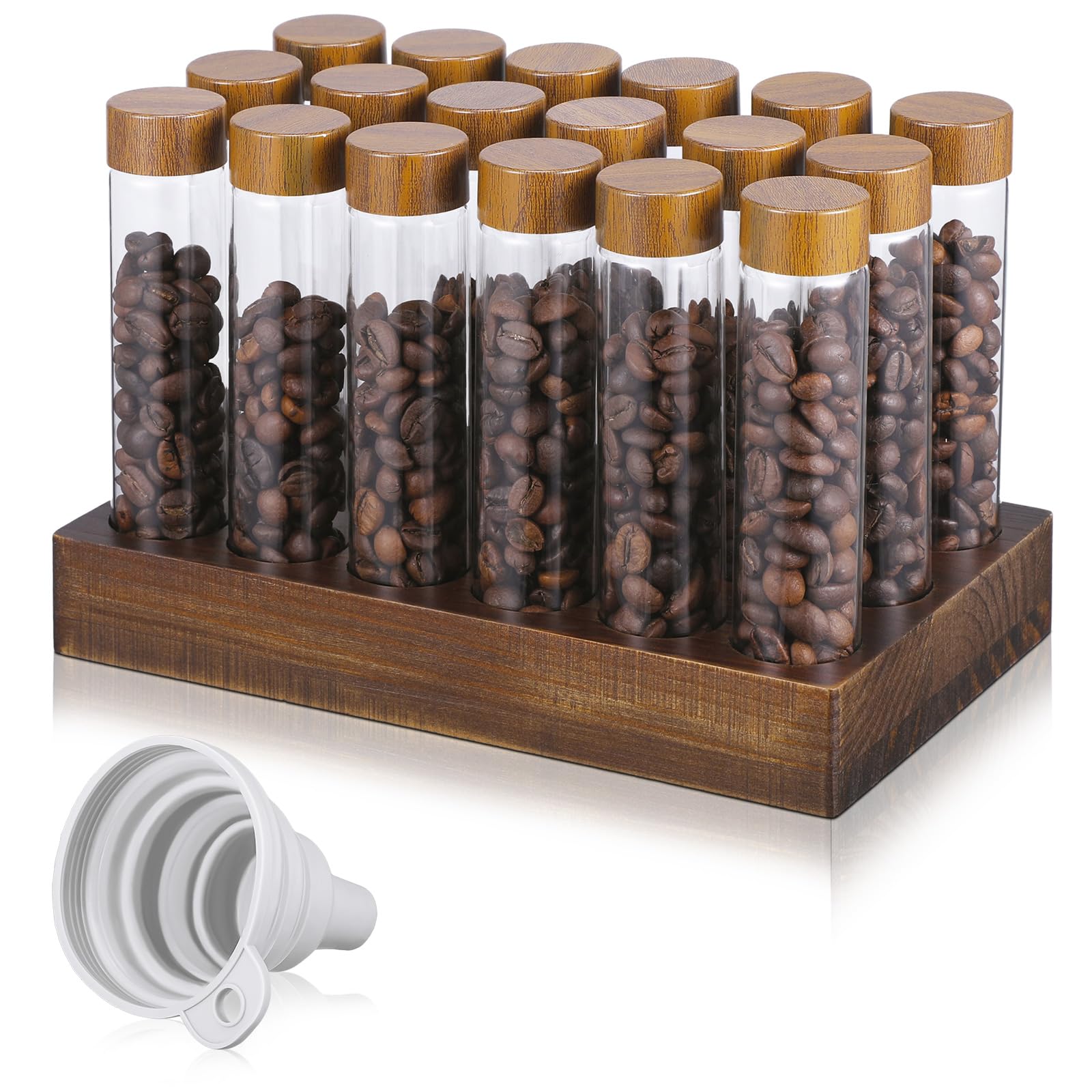 Hsei Single Dose Coffee Bean Storage Tubes Jar 2 oz Borosilicate Glass ...