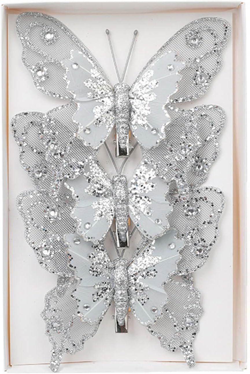 Amazon.com: SZYDD Christmas Tree Butterfly Ornament Sparkling Butterfly ...
