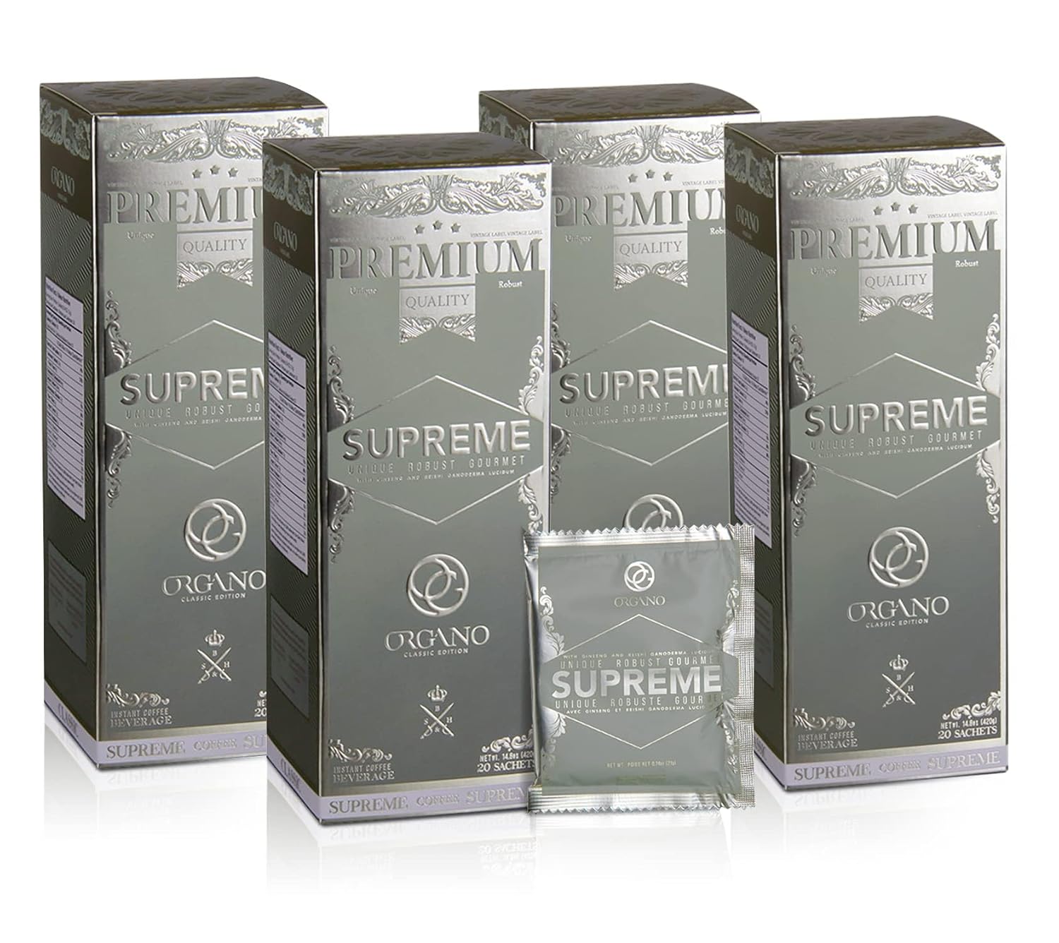 Organo Gold Supreme Ganoderma – 4 cajas de café – Yaxa Colombia