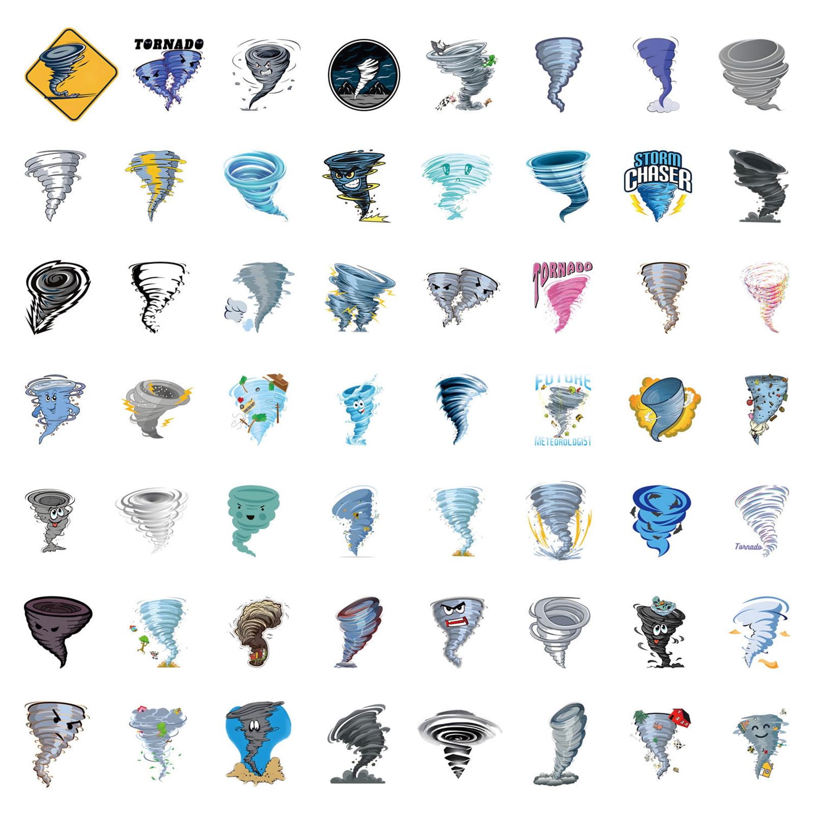 Weather Themed Decals 55 PCS Tornado Stickers Pack - Hurricane Natural ...