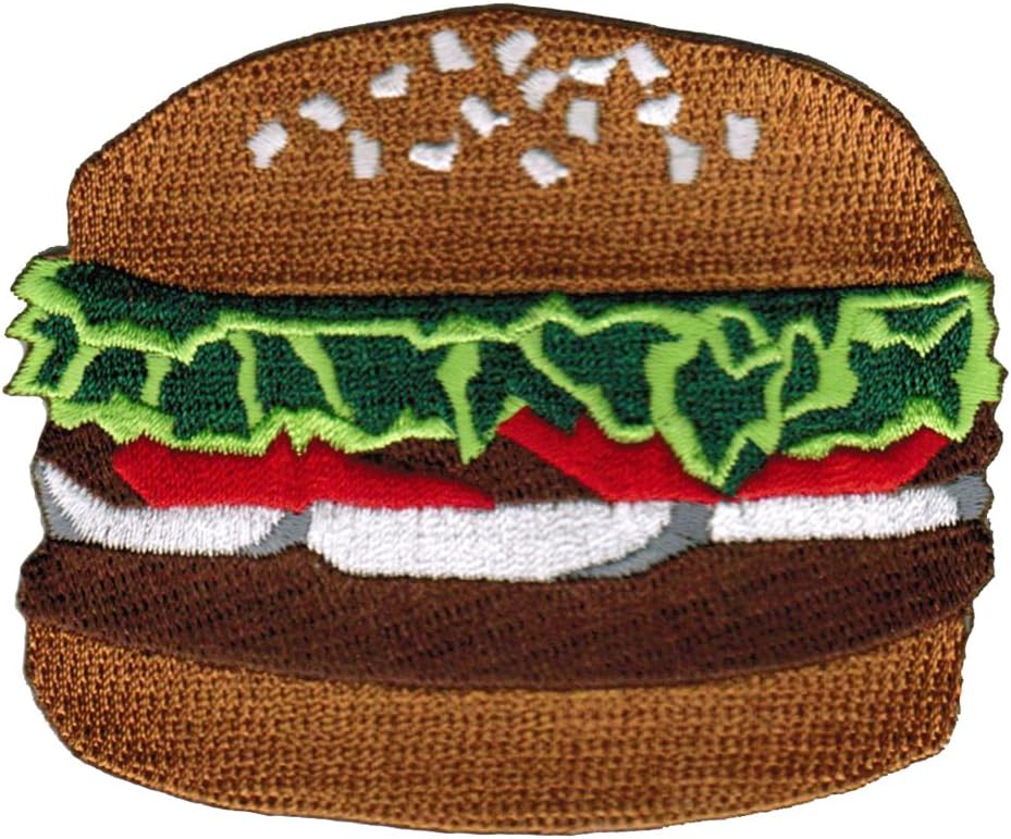 Amazon.com: Hamburger - Cheeseburger - Food - Iron on Embroidered Patch ...