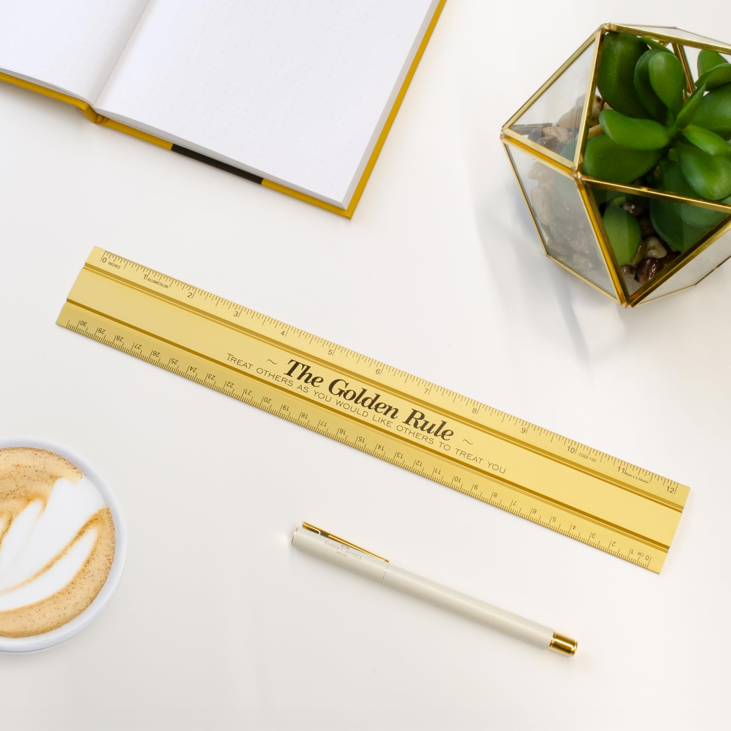 Snapklik.com : Alumicolor The Golden Rule Aluminum Office Ruler