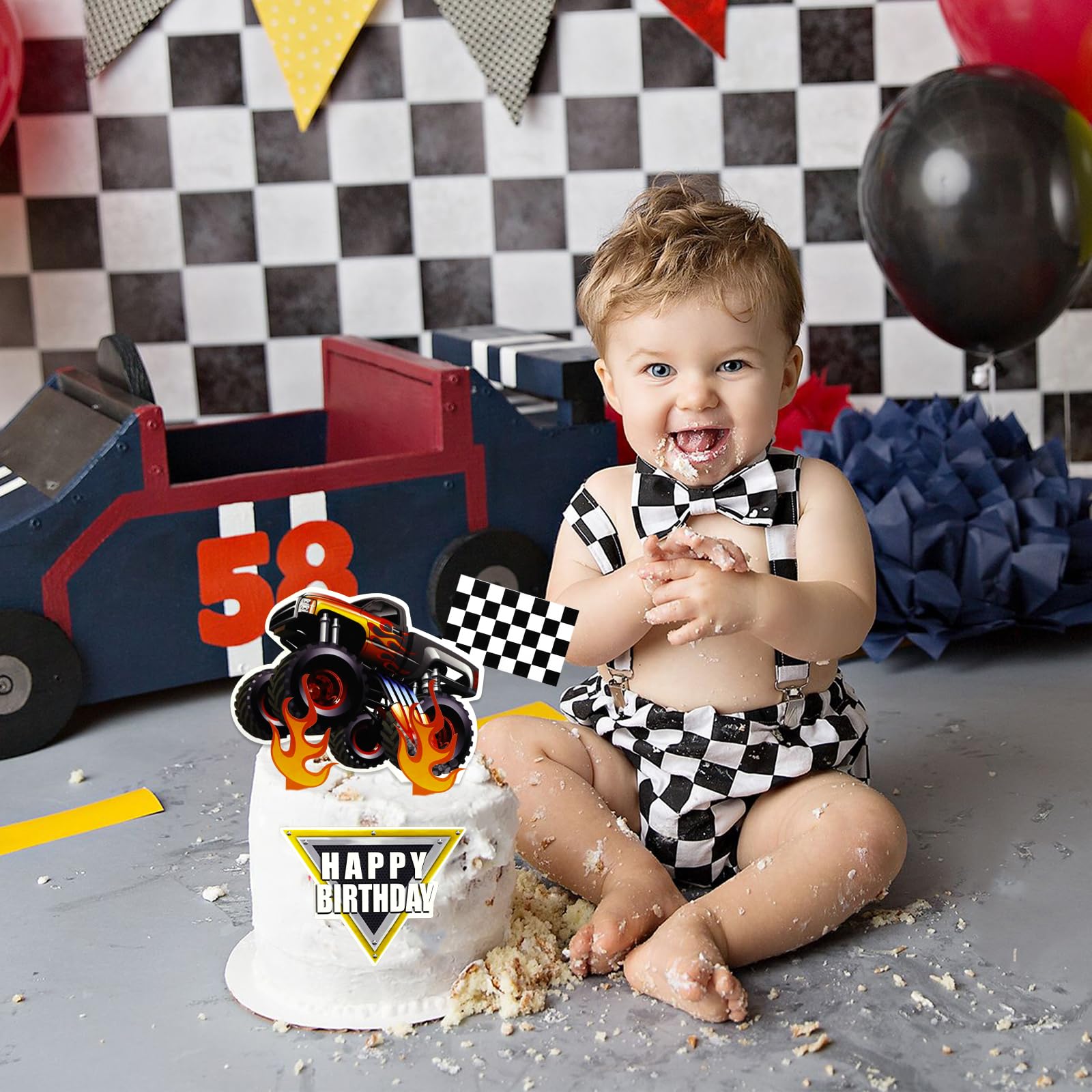 Snapklik.com : Trucks Cake Topper Truck Cake Decorations Racing Car ...