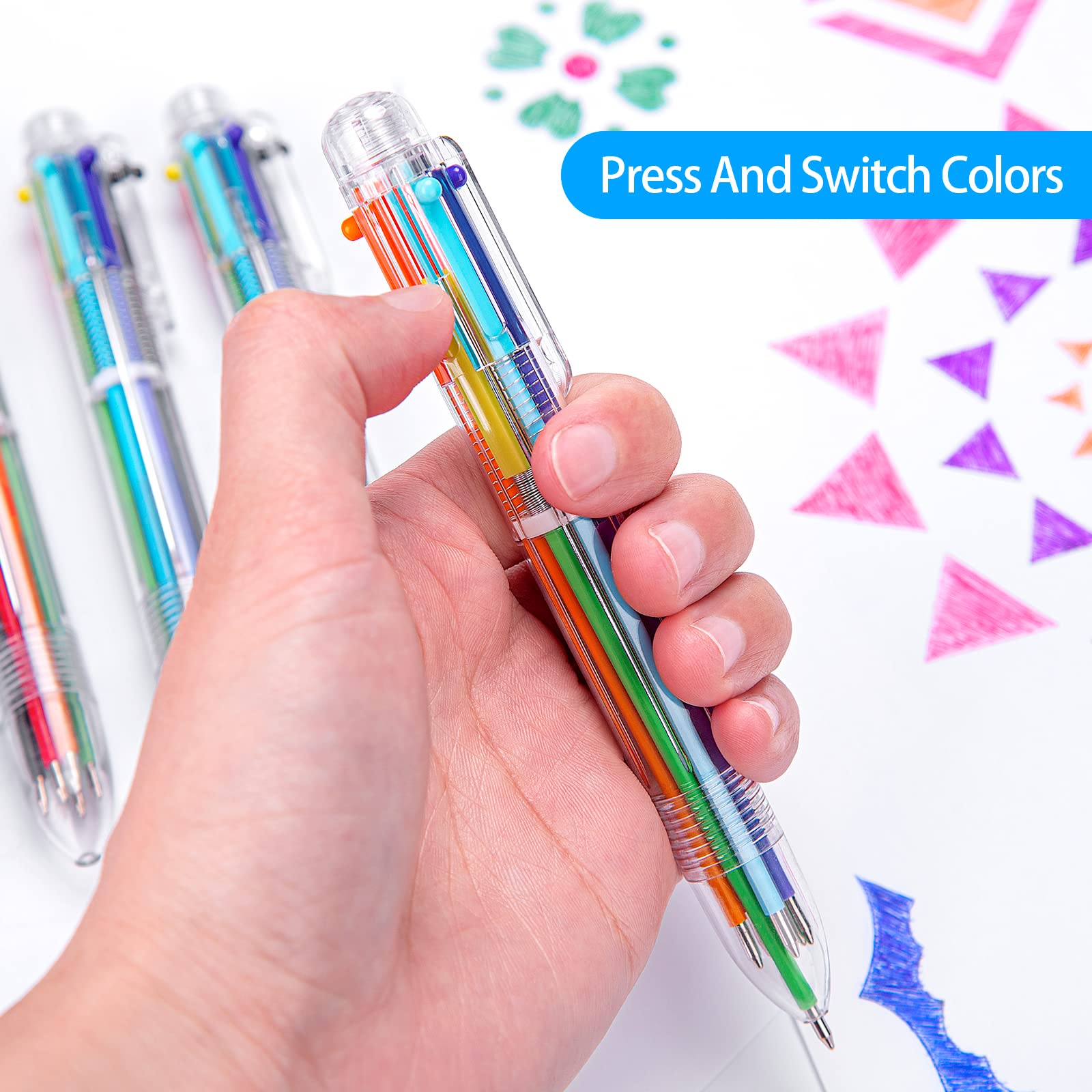 SOKOSEY 40 Pack 0.5mm 6-in-1 Multicolor Ballpoint Pen 6 Colors ...