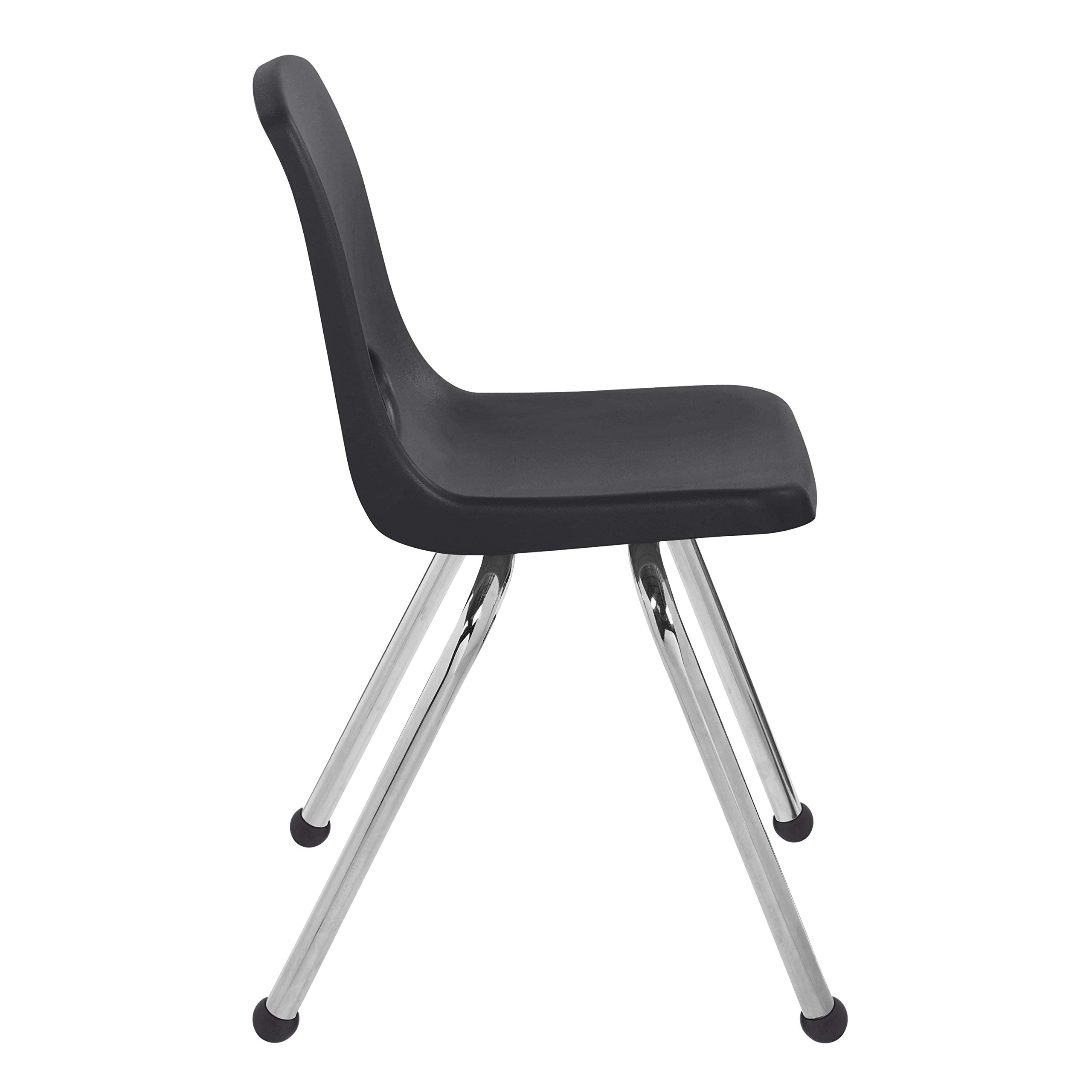 FDP 16" School Stack Chair, Stacking Student Seat with Chromed Steel ...