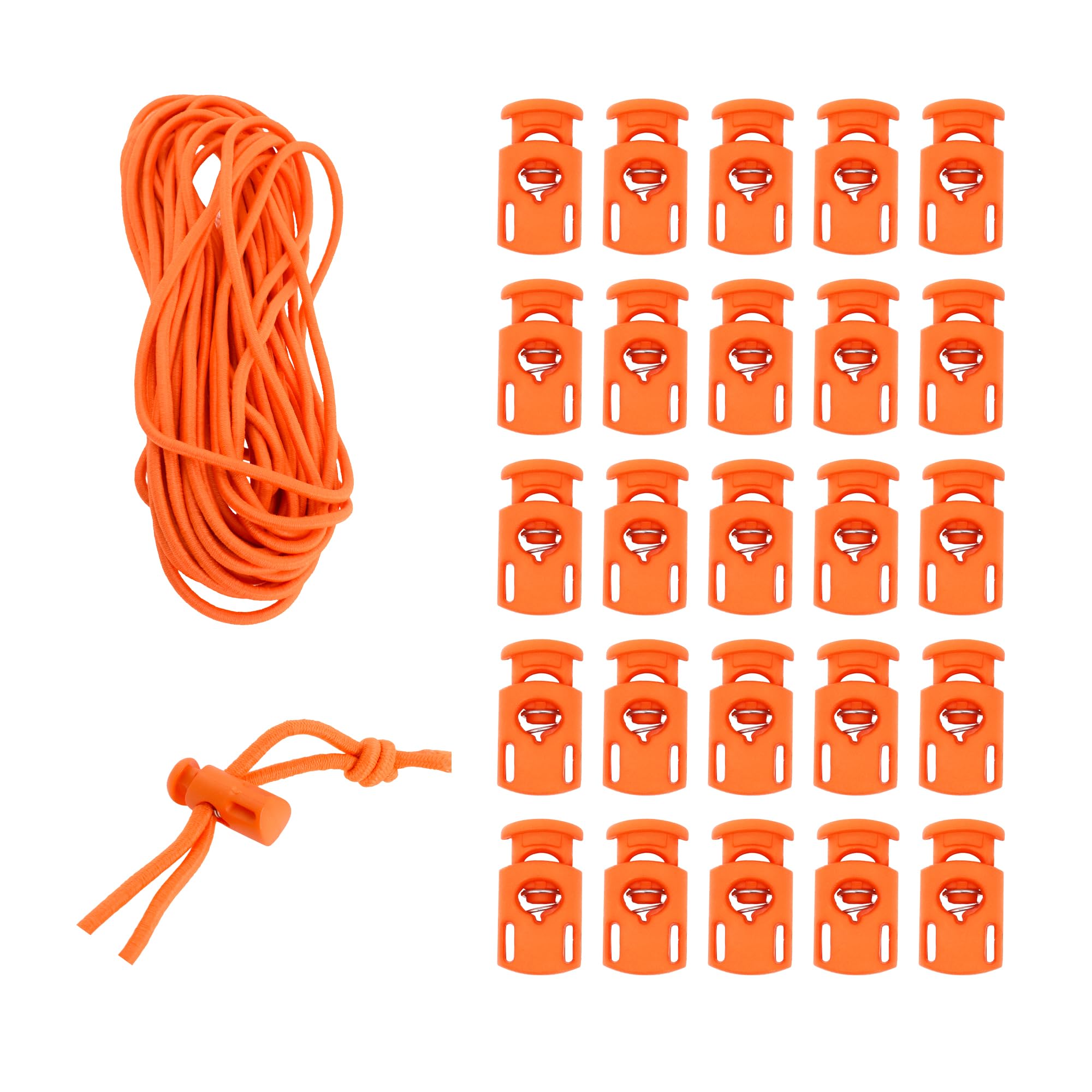 Amazon.com: Mandala Crafts Orange Shock Cord & Plastic Cord Locks for ...