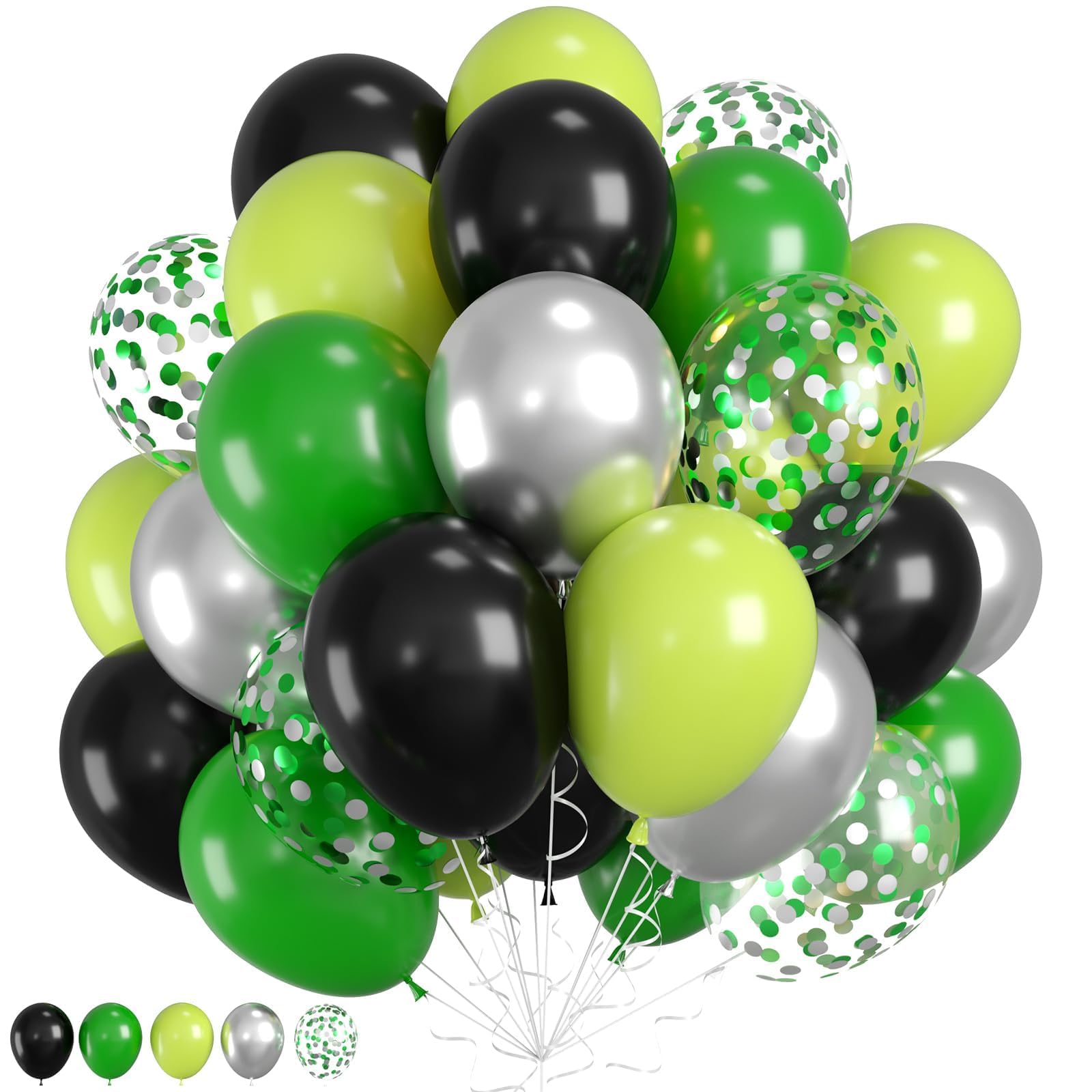 Snapklik.com : Green And Black Balloons,Green Silver Black Balloon ...