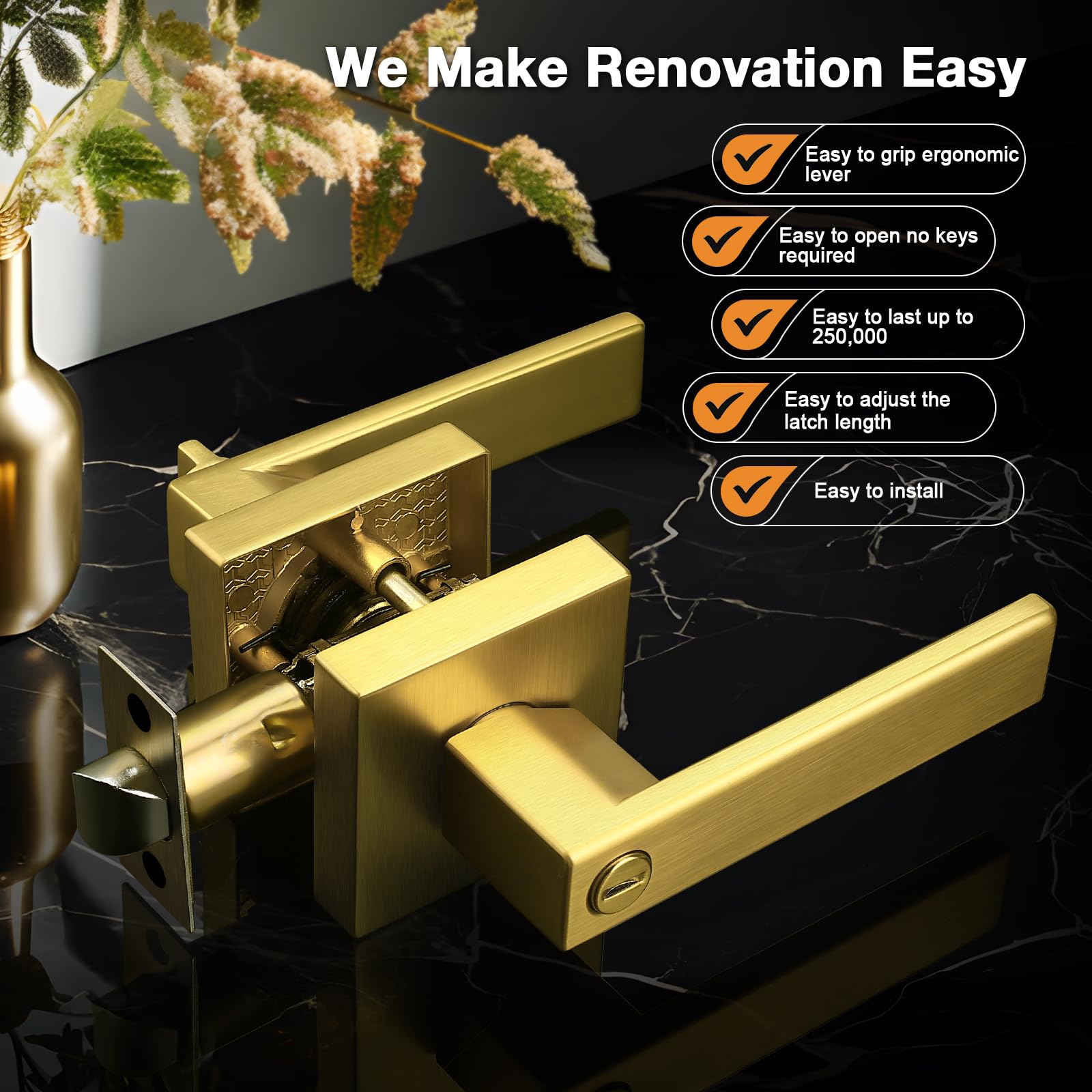 Snapklik.com : Privacy Door Handle Gold Door Handles Heavy Duty Door ...