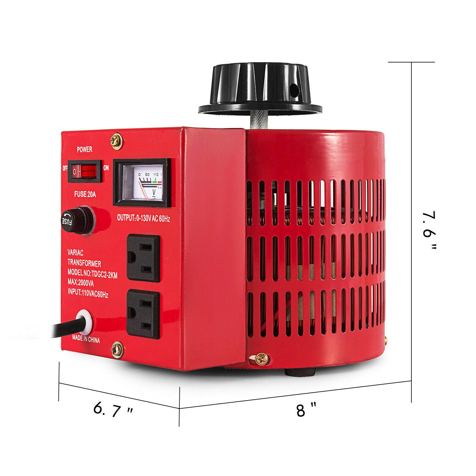 Nisorpa 2000W Variable Transformer 2000VA AC AC Variable Voltage ...