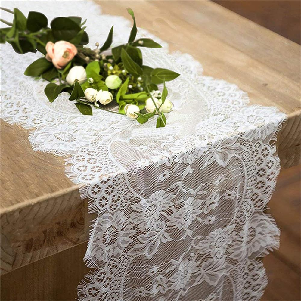 Amazon.com: White Lace Table Runners for Wedding Bridal Shower Baby ...