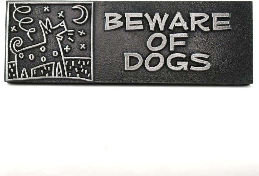 Atlas Signs and Plaques Beware of Bowser Sign 12x4 Raised Pewter Coated ...