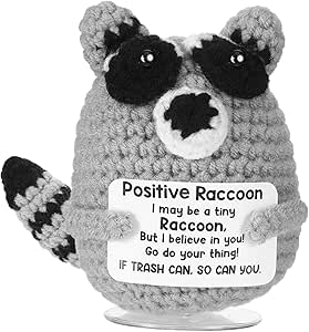 Amazon.com: Raccoon Plush Emotional Support Crochet, Handmade Emotional ...