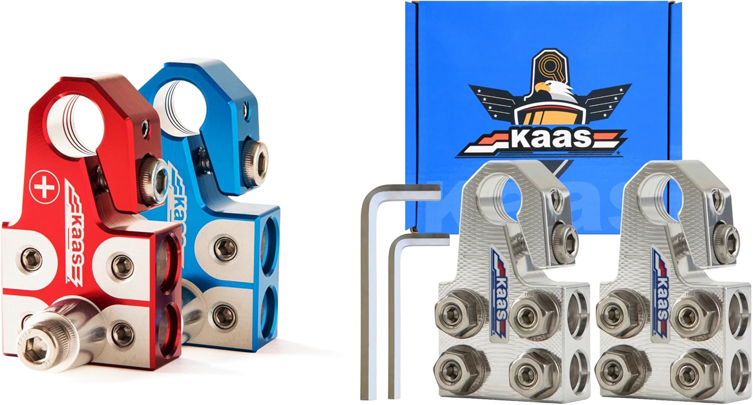 Amazon.com: Kaas Lead Acid Battery Terminal Clamps Set – 4-Way ...