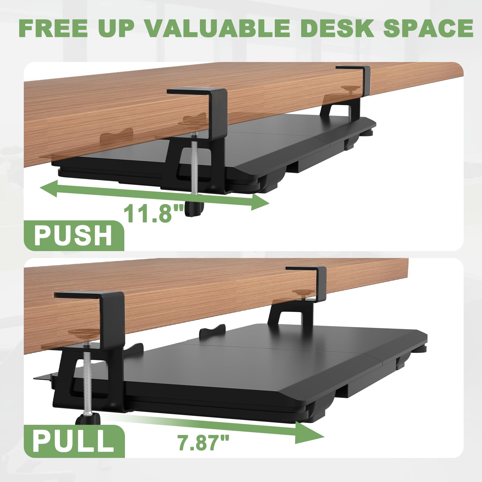 Snapklik.com : Keyboard Tray Under Desk Slide Out
