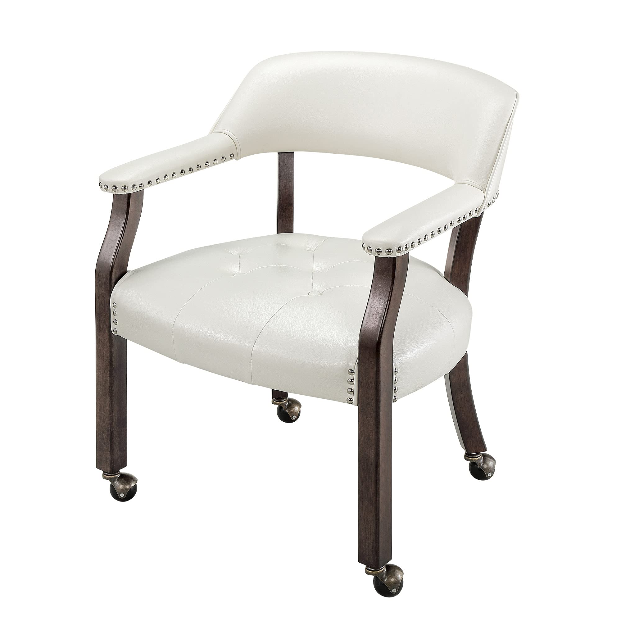 LEEMTORIG Dining Chairs with Casters and Arms, Accent Kitchen Table ...